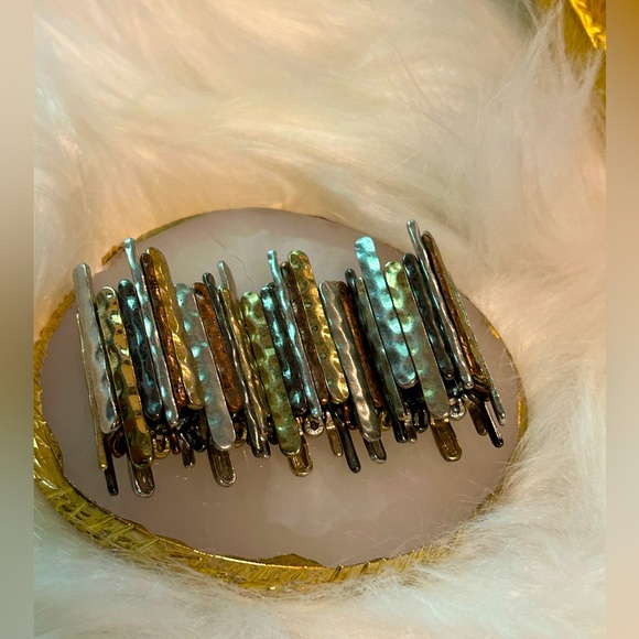 Handmade | Accessories | Mixed Metal Slat Bracelet | Poshmark